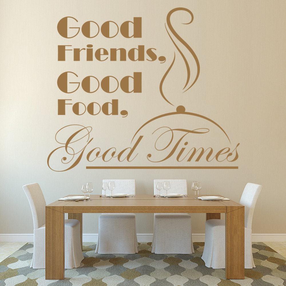 Good Friends Good Food Kitchen Quote Wall Sticker | Icon Wall Stickers